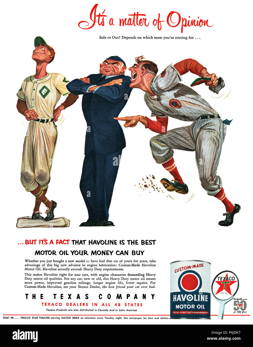 1951 U.S. advertisement for Havoline Motor Oil Stock Photo - Alamy