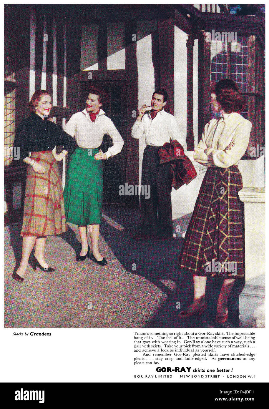 1955 British advertisement for Gor-Ray Skirts Stock Photo - Alamy