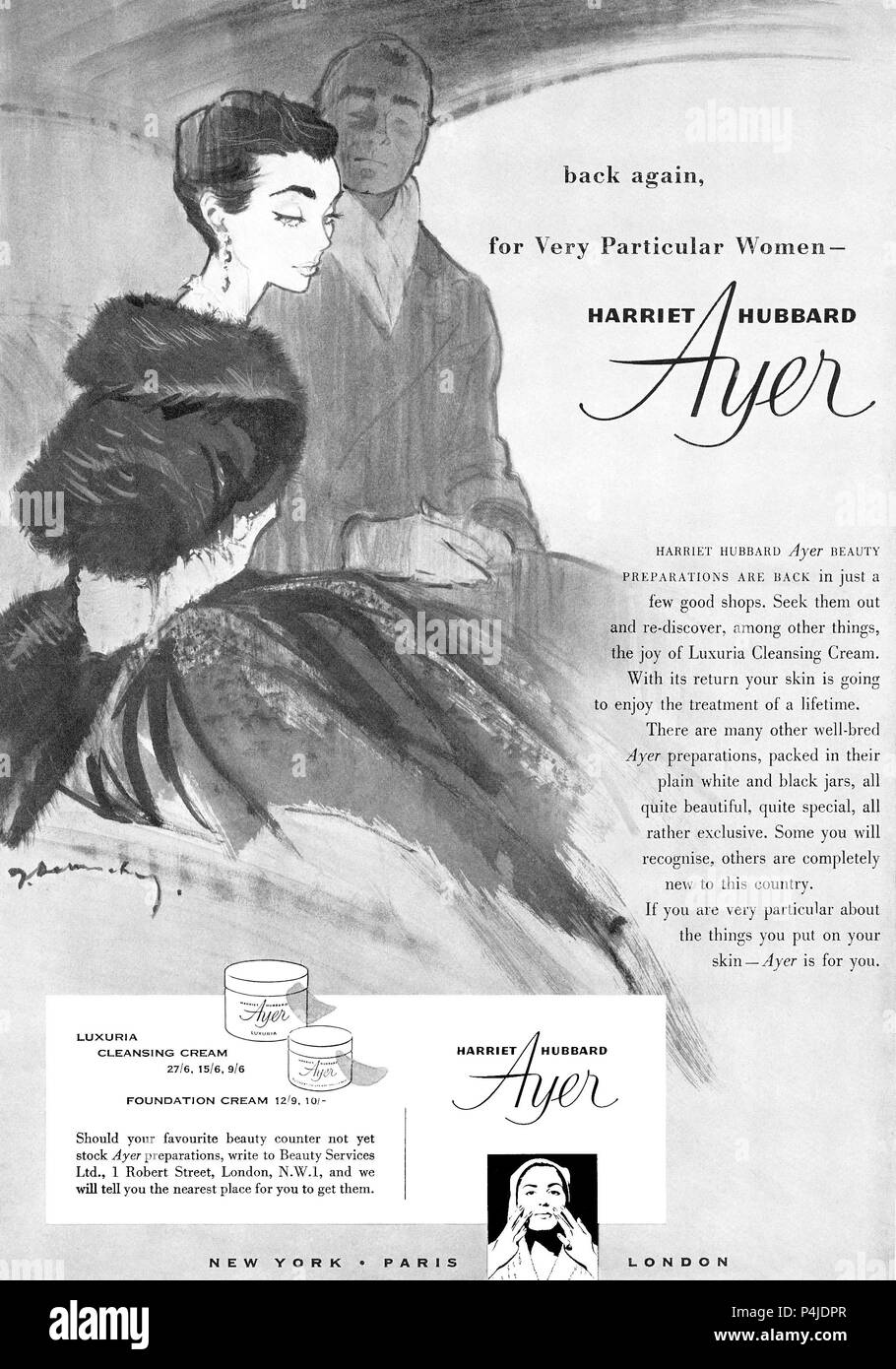 1950s advertising beauty Black and White Stock Photos & Images - Alamy