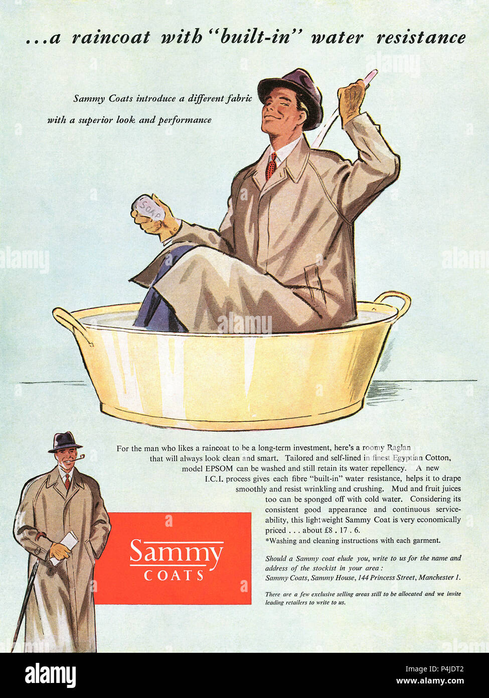 1955 British advertisement for Sammy men's coats Stock Photo - Alamy