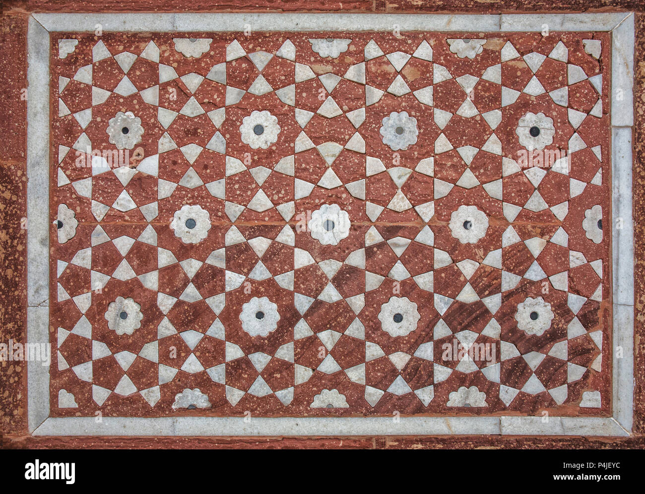 Beautiful marble carvings on Akbar's Tomb temple, Agra, India Stock ...