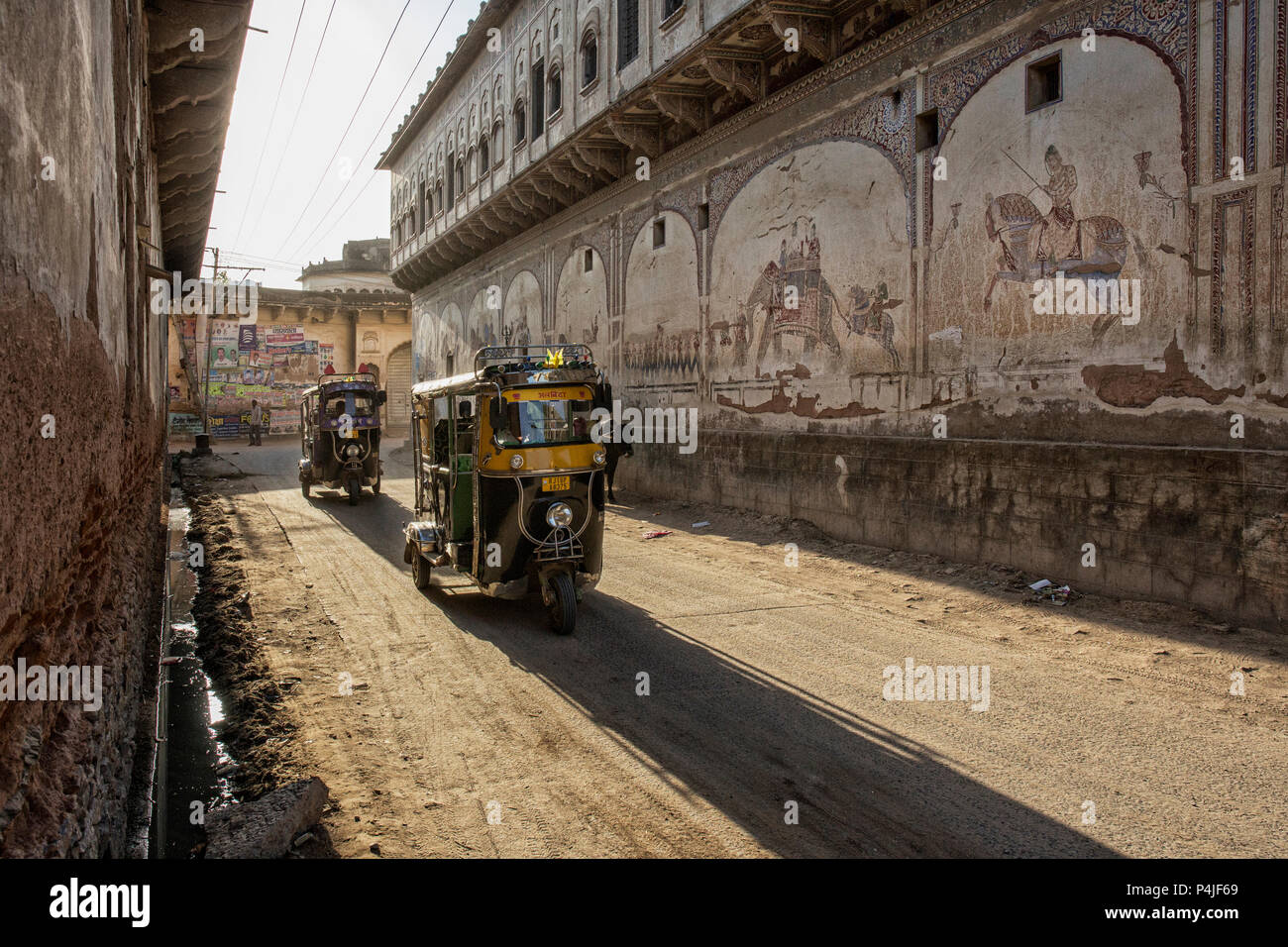 Delhi, India. Tuk tuk. traditional indian moto rickshaw taxi on one of ...