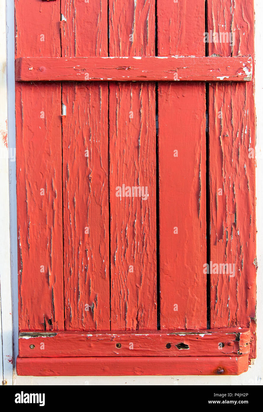 Section of red wood panelling from a seaside beach hut. Perfect as a ...