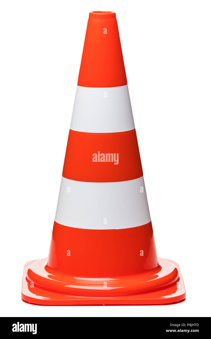 Danger warning, traffic cone isolated on white background Stock Photo ...