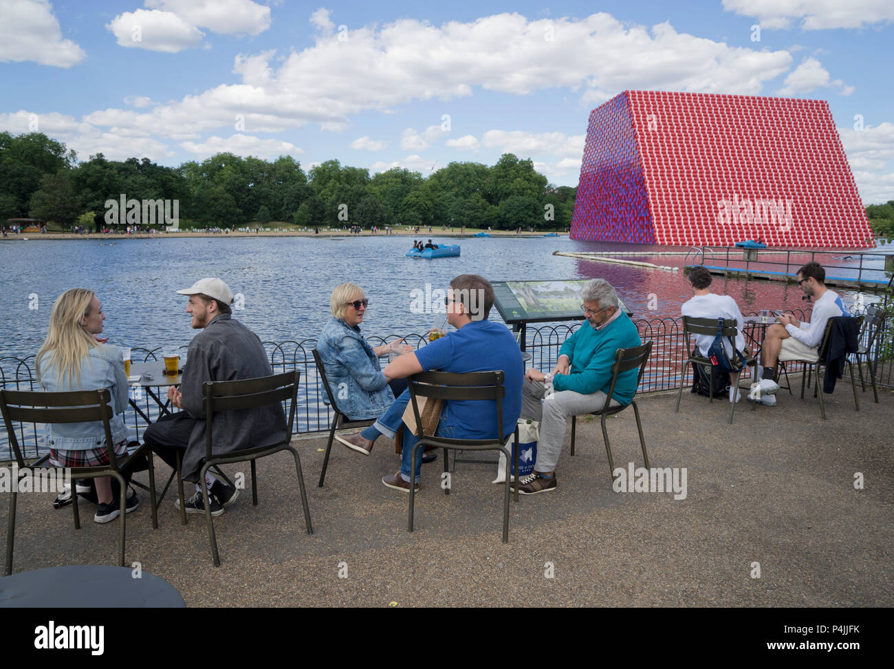 'Alien mothership' mastaba floats installation made of oil barrel drums ...