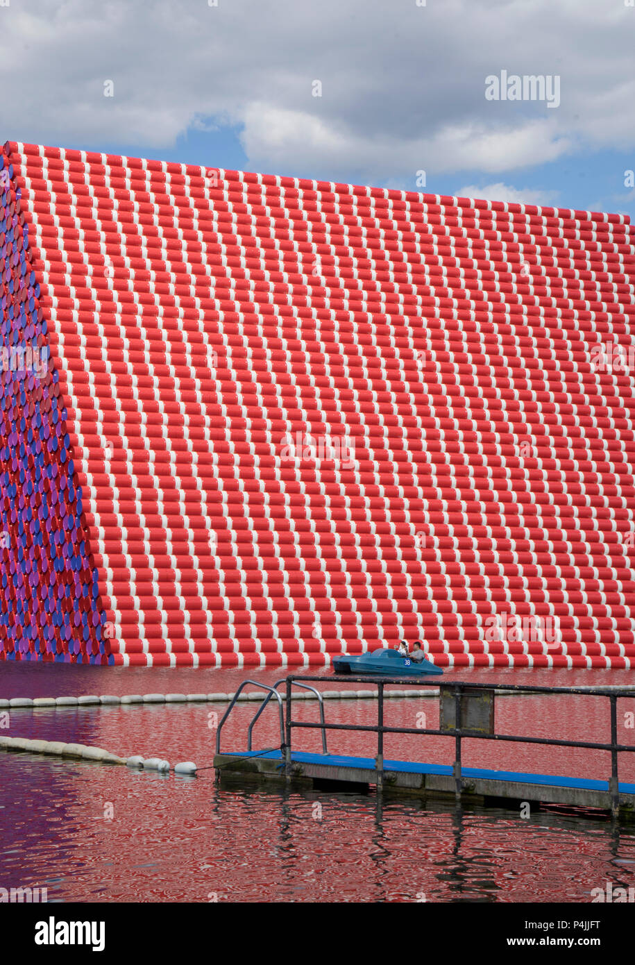 'Alien mothership' mastaba floats installation made of oil barrel drums ...
