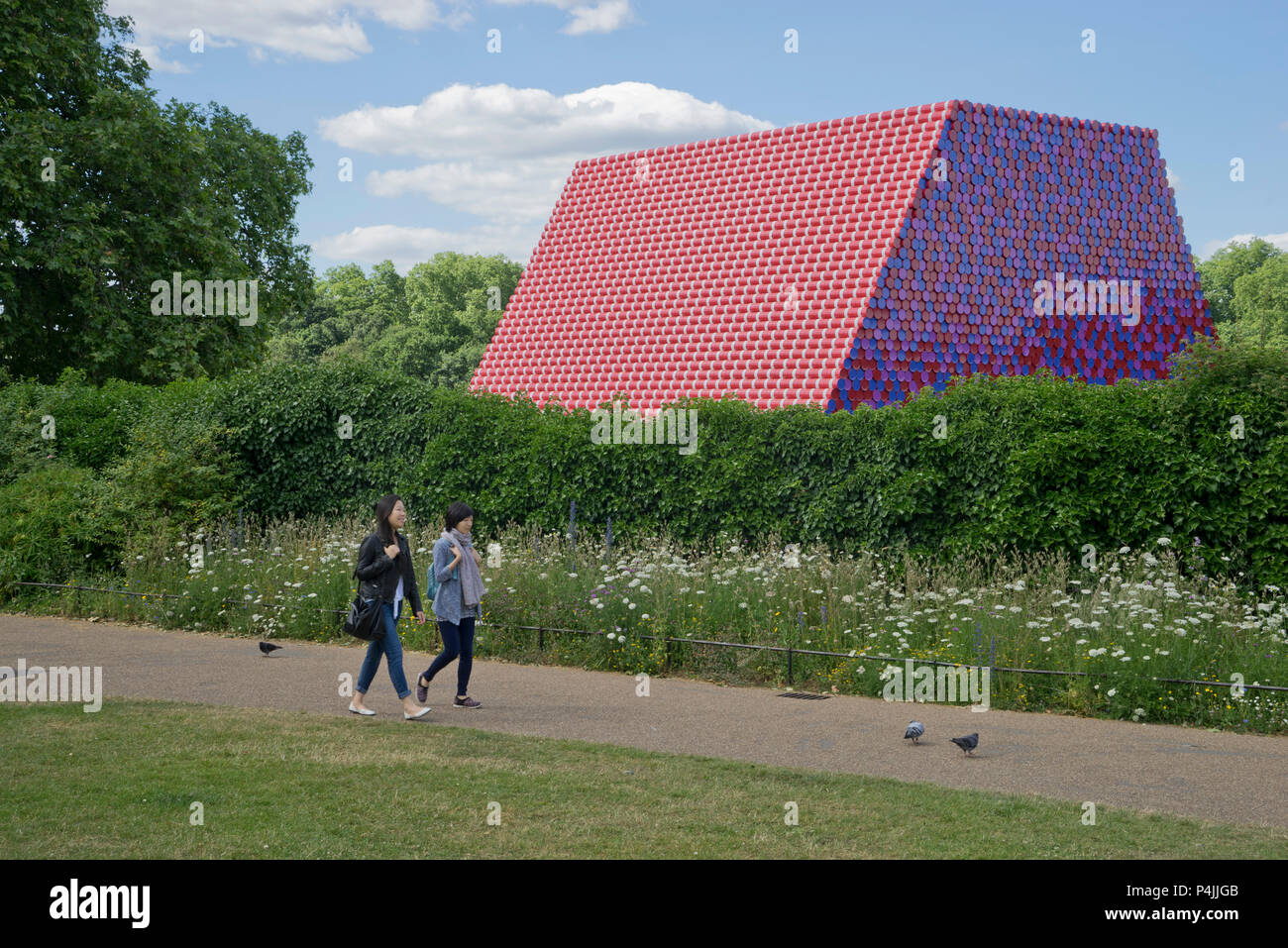 Tourists view the 'Alien mothership' mastaba floats installation made ...
