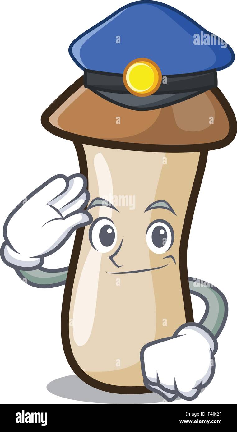 Police pleurotus erynggi mushroom character cartoon Stock Vector Image ...