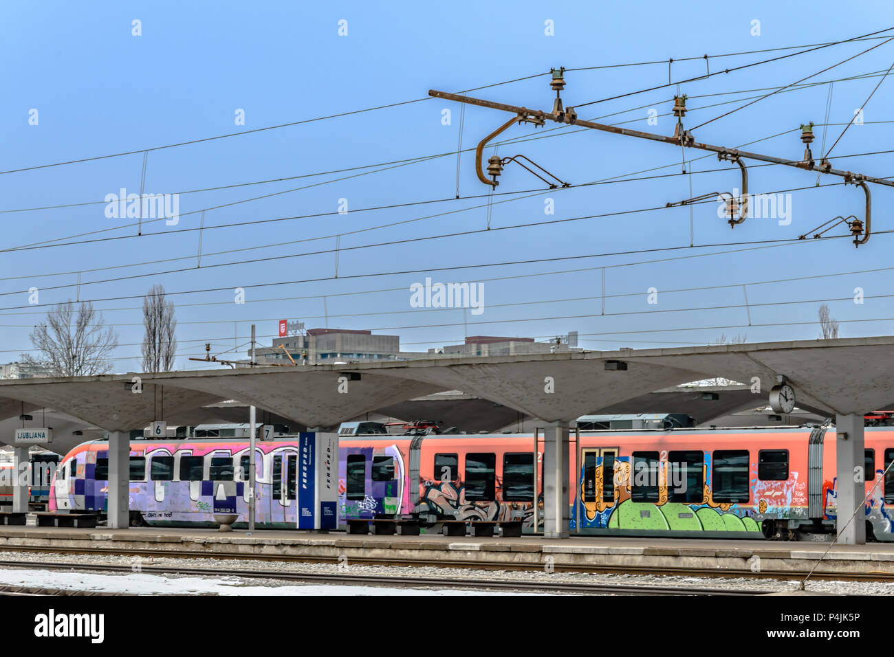 Red painted train station hi-res stock photography and images - Alamy