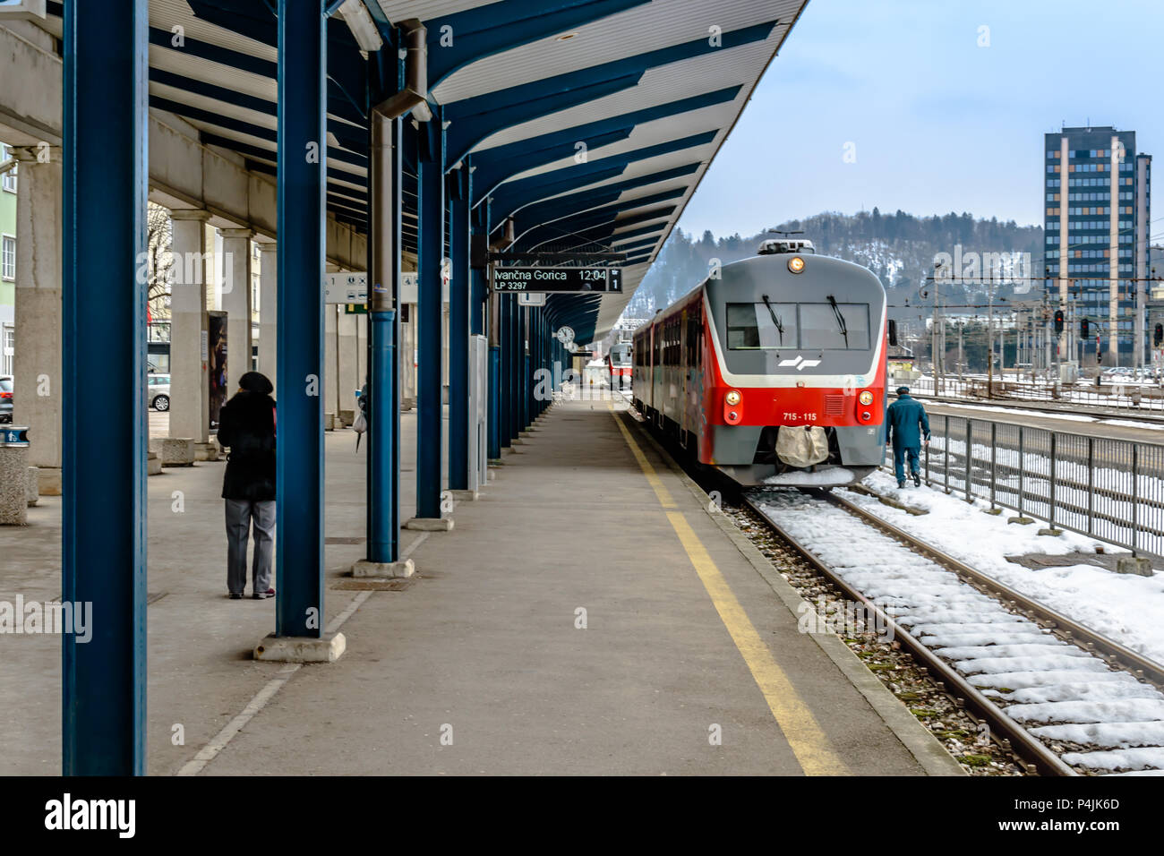 Train at station Stock Photo - Alamy