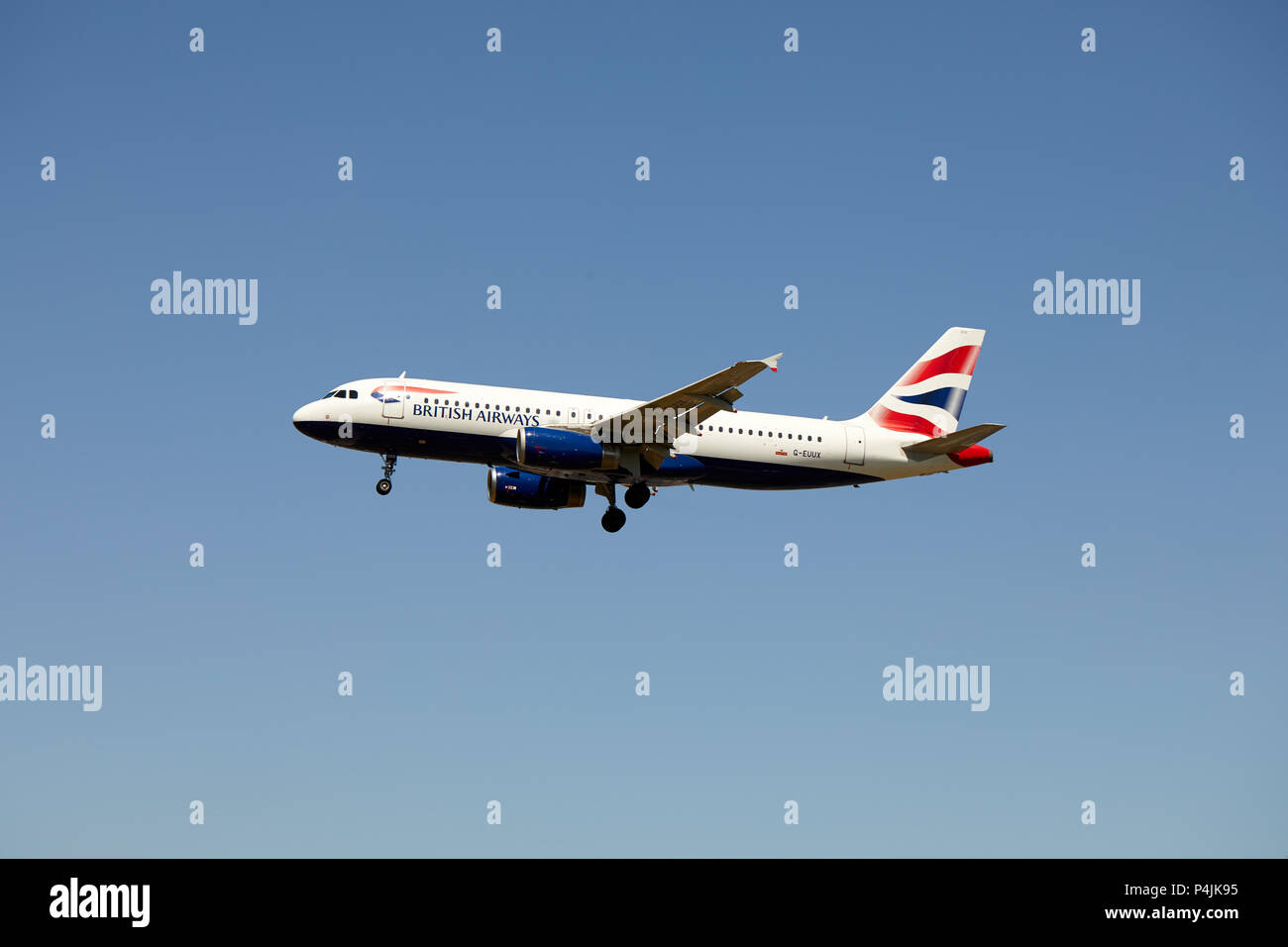 A British Airways Airbus A320-232 aircraft, registration number G-EUUX ...