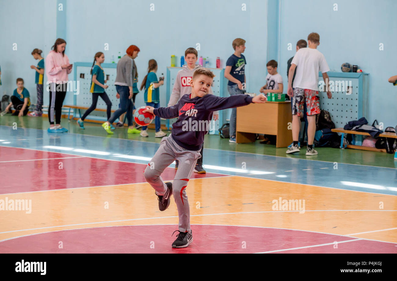 Children playing handball hi-res stock photography and images - Alamy