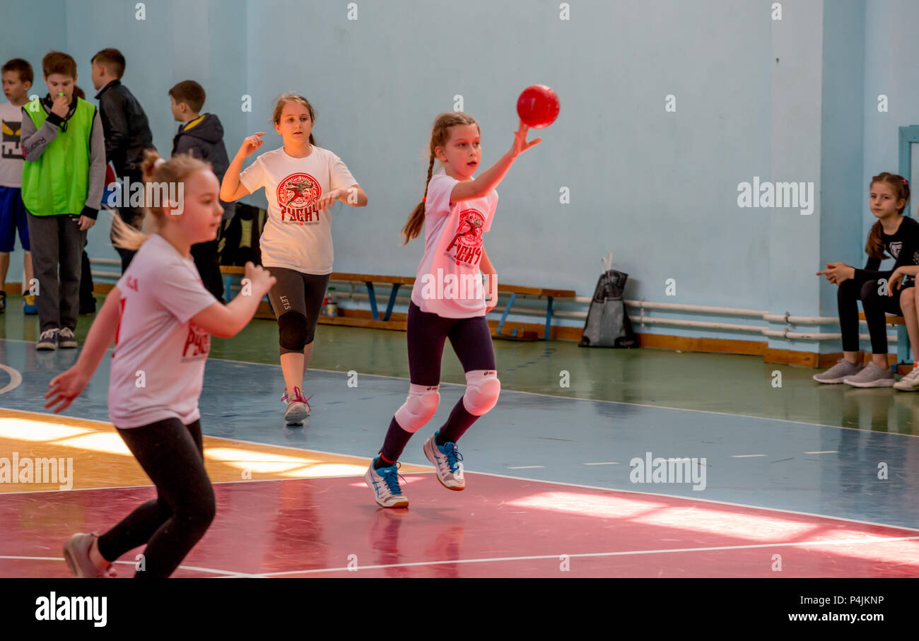 Children playing handball hi-res stock photography and images - Alamy