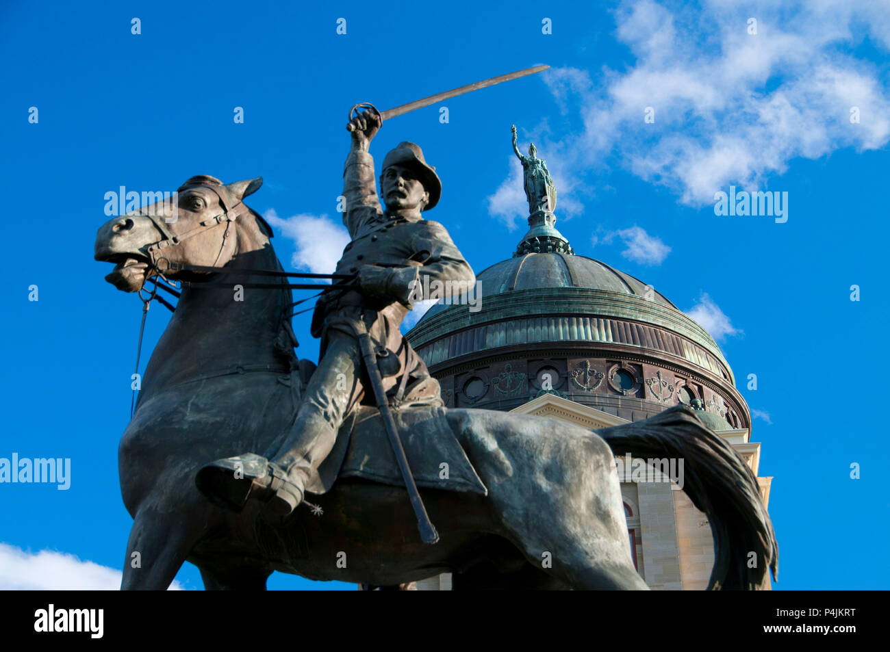 Thomas Francis Meagher statue with capitol, Montana State Capitol ...