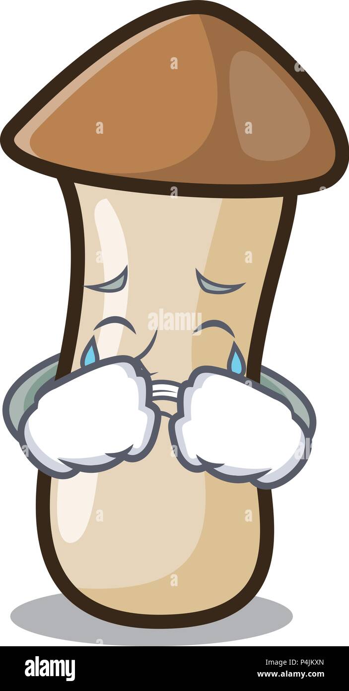 Crying pleurotus erynggi mushroom mascot cartoon Stock Vector Image ...