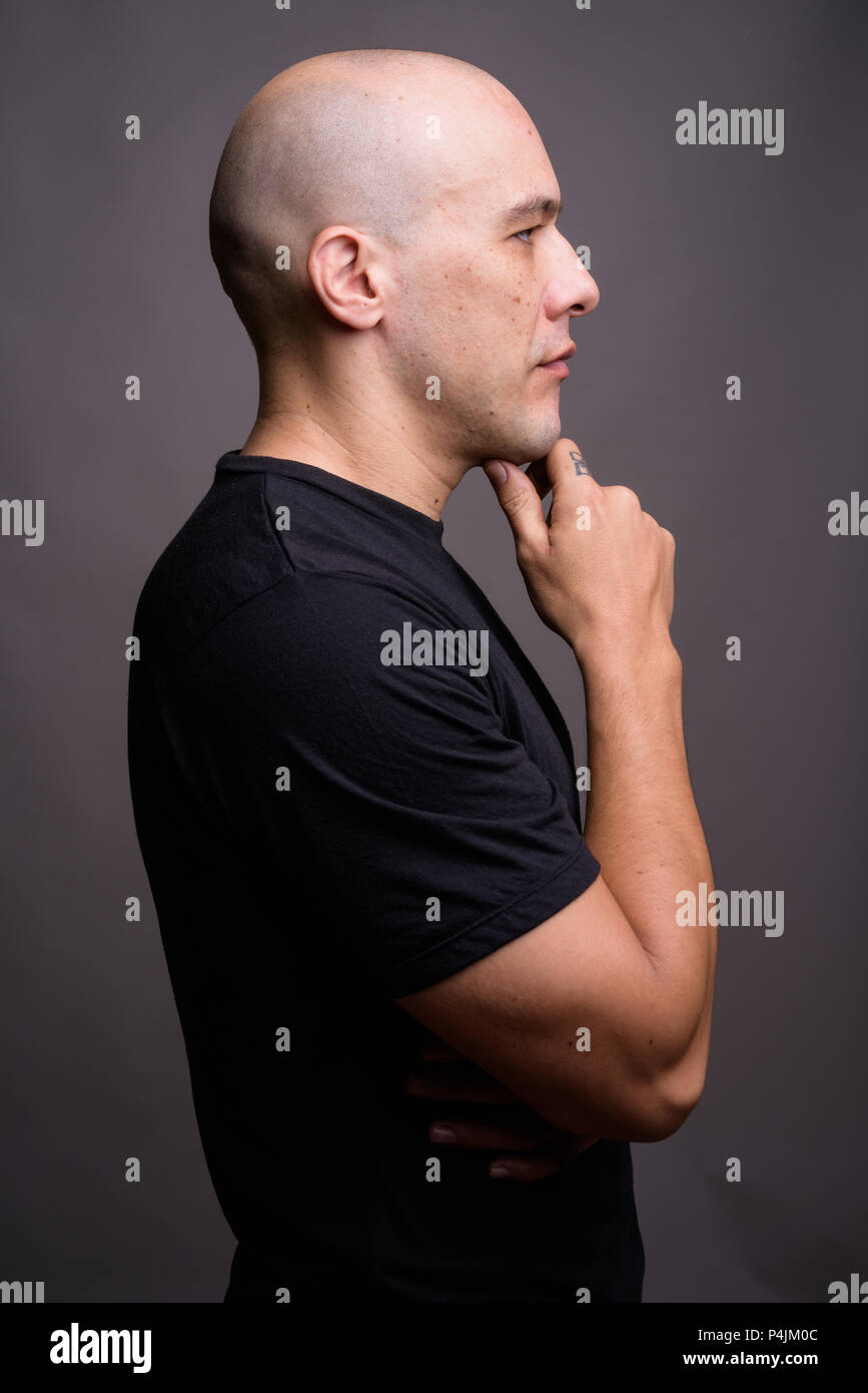 Bald man profile portrait hi-res stock photography and images - Alamy