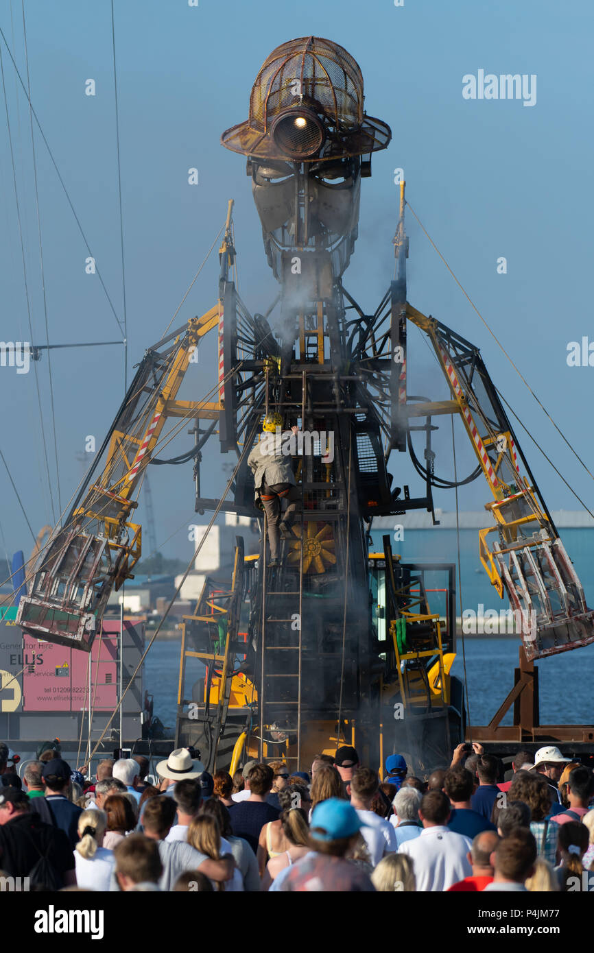 The Man Engine seen during the Volvo Ocean Race 2018 in Cardiff, Wales ...