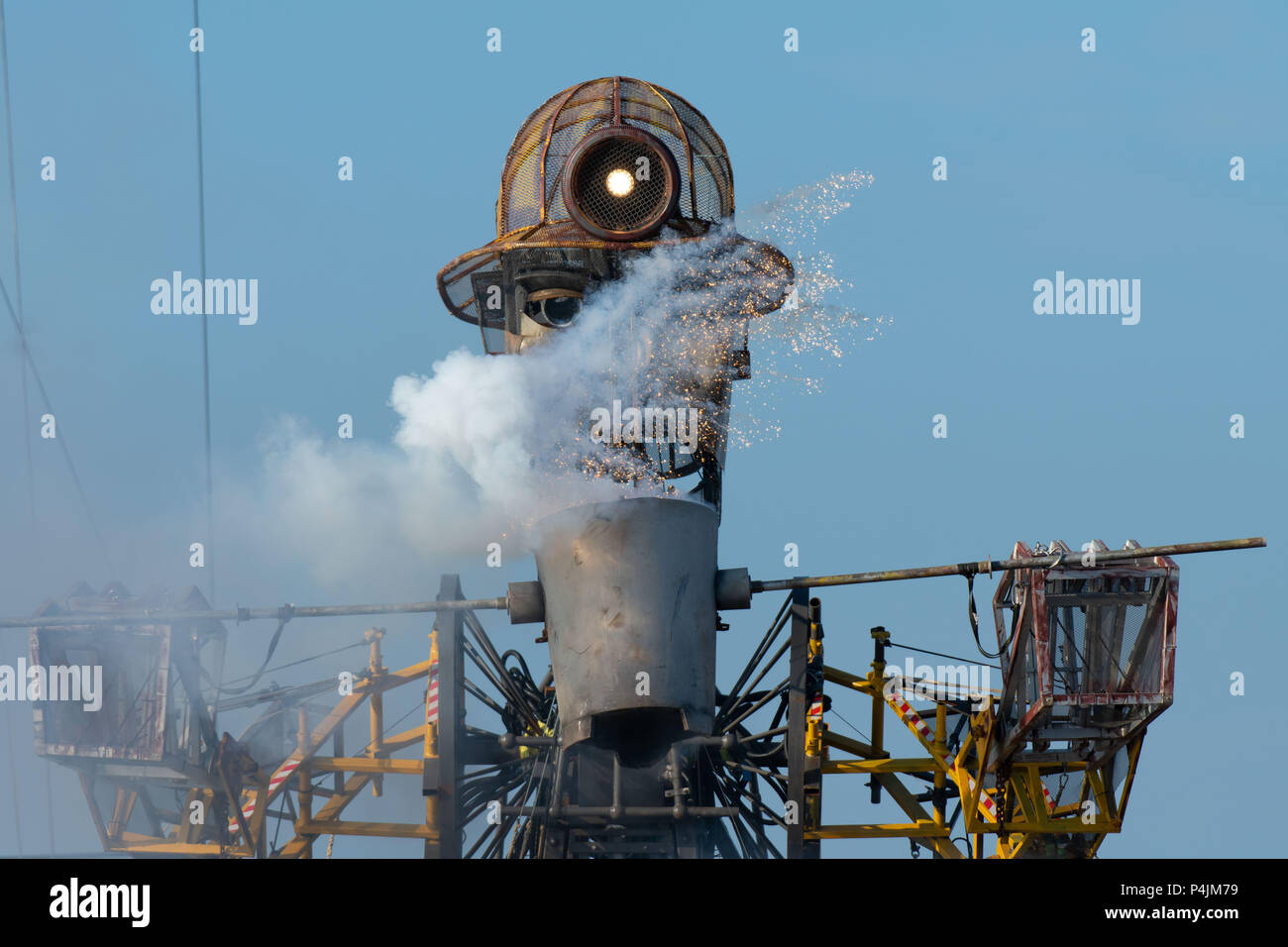 The Man Engine seen during the Volvo Ocean Race 2018 in Cardiff, Wales ...