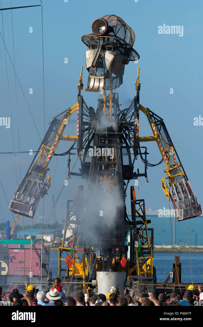 The Man Engine seen during the Volvo Ocean Race 2018 in Cardiff, Wales ...