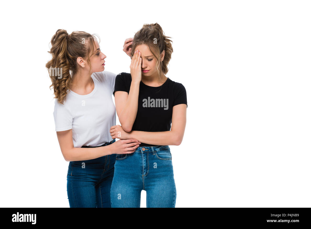 Twin sisters sad hi-res stock photography and images - Alamy