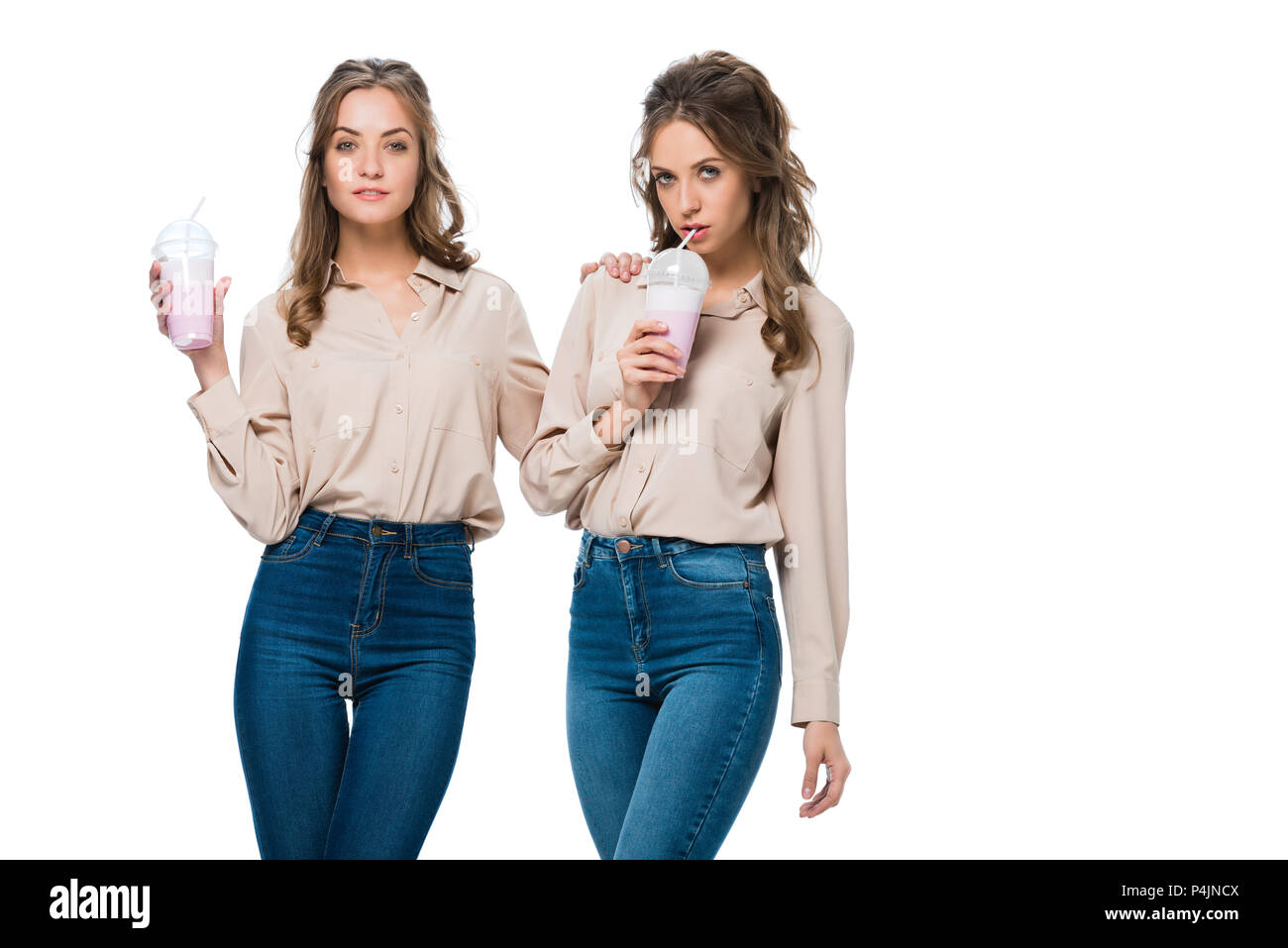 Friends drinking milkshakes hi-res stock photography and images - Alamy
