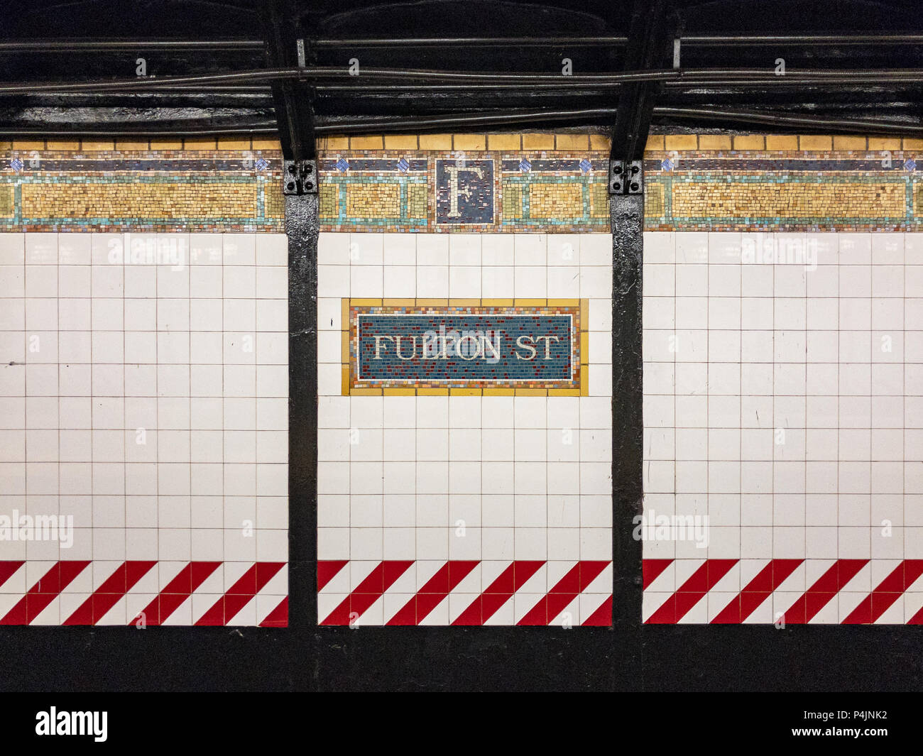 New York City - June 13, 2018: Fulton Street Subway Station on the NYC ...