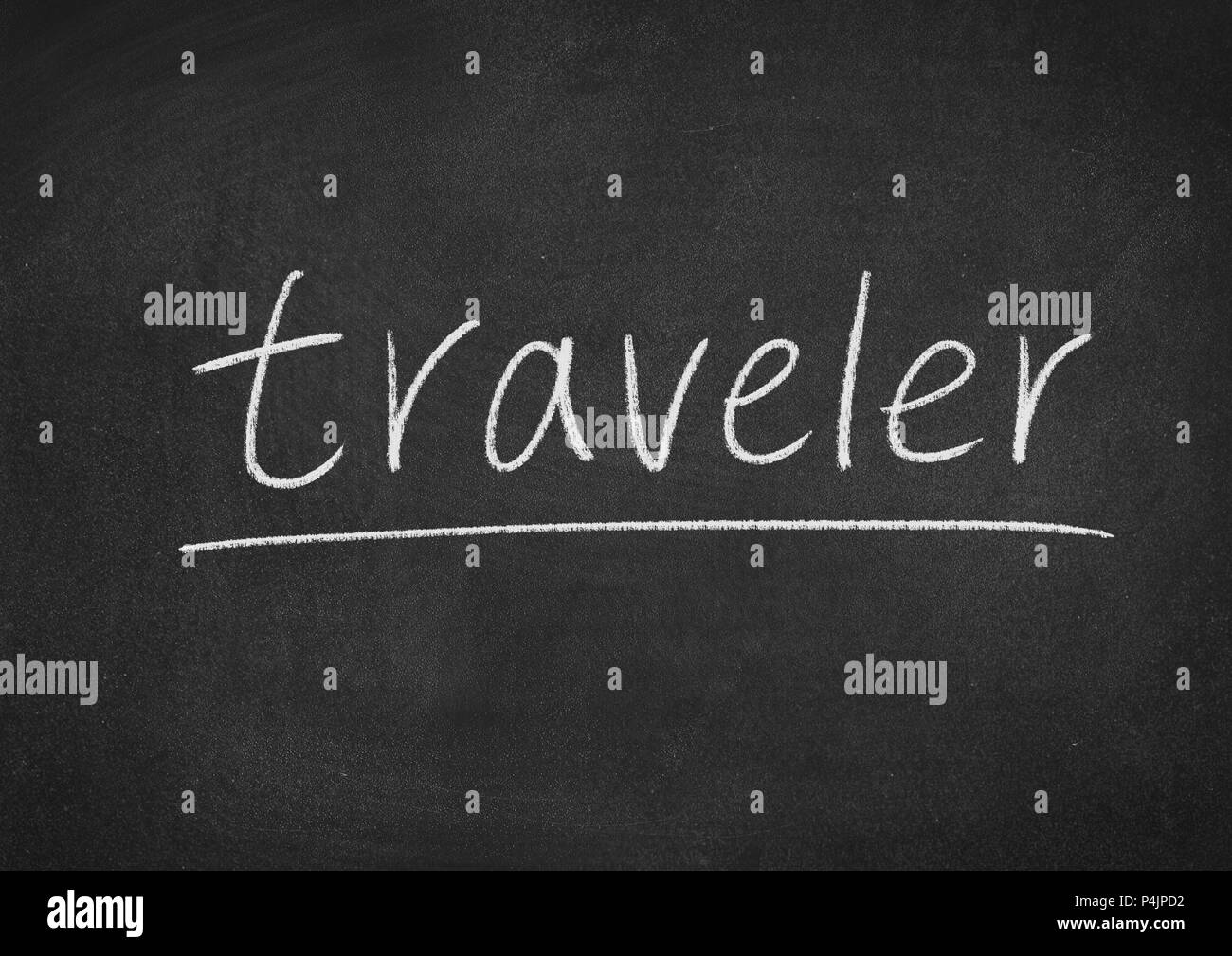 traveler concept word on a blackboard background Stock Photo - Alamy
