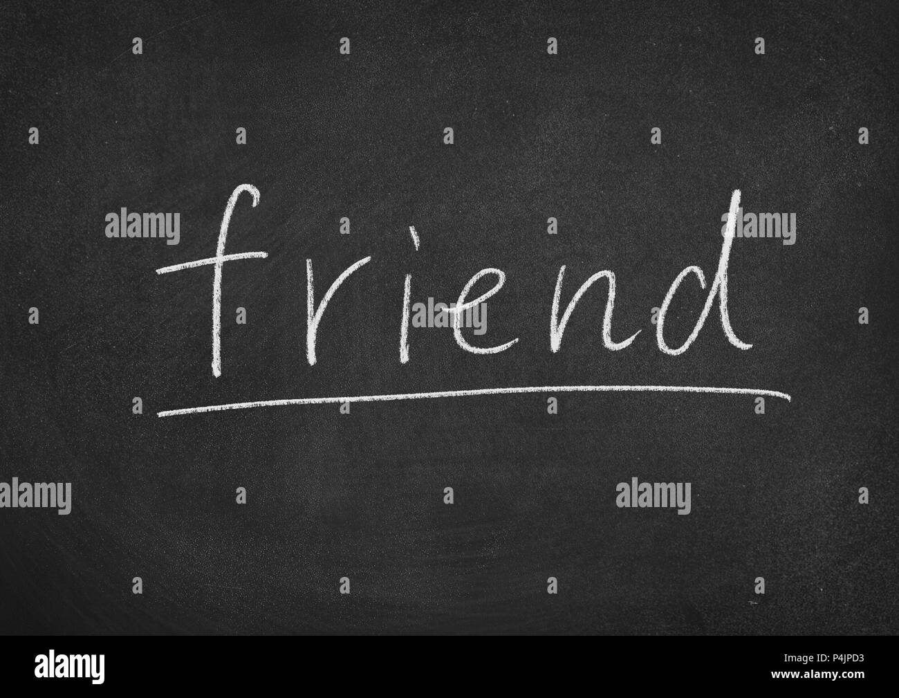 friend concept word on a blackboard background Stock Photo - Alamy