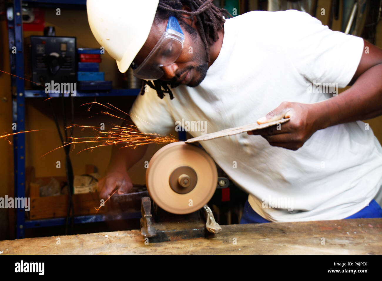 self portrait of me in the working filling Metal Stock Photo - Alamy