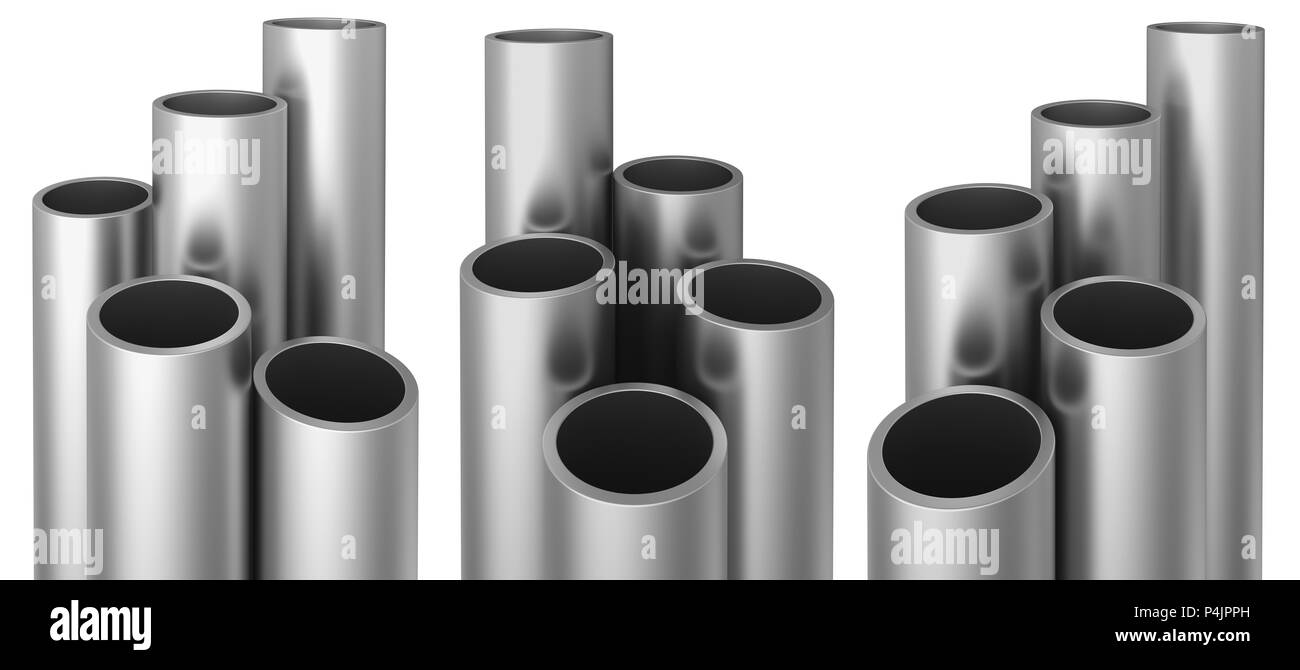 Set of pipes. Isolated on white background. Stock 3d illustration Stock Photo - Alamy