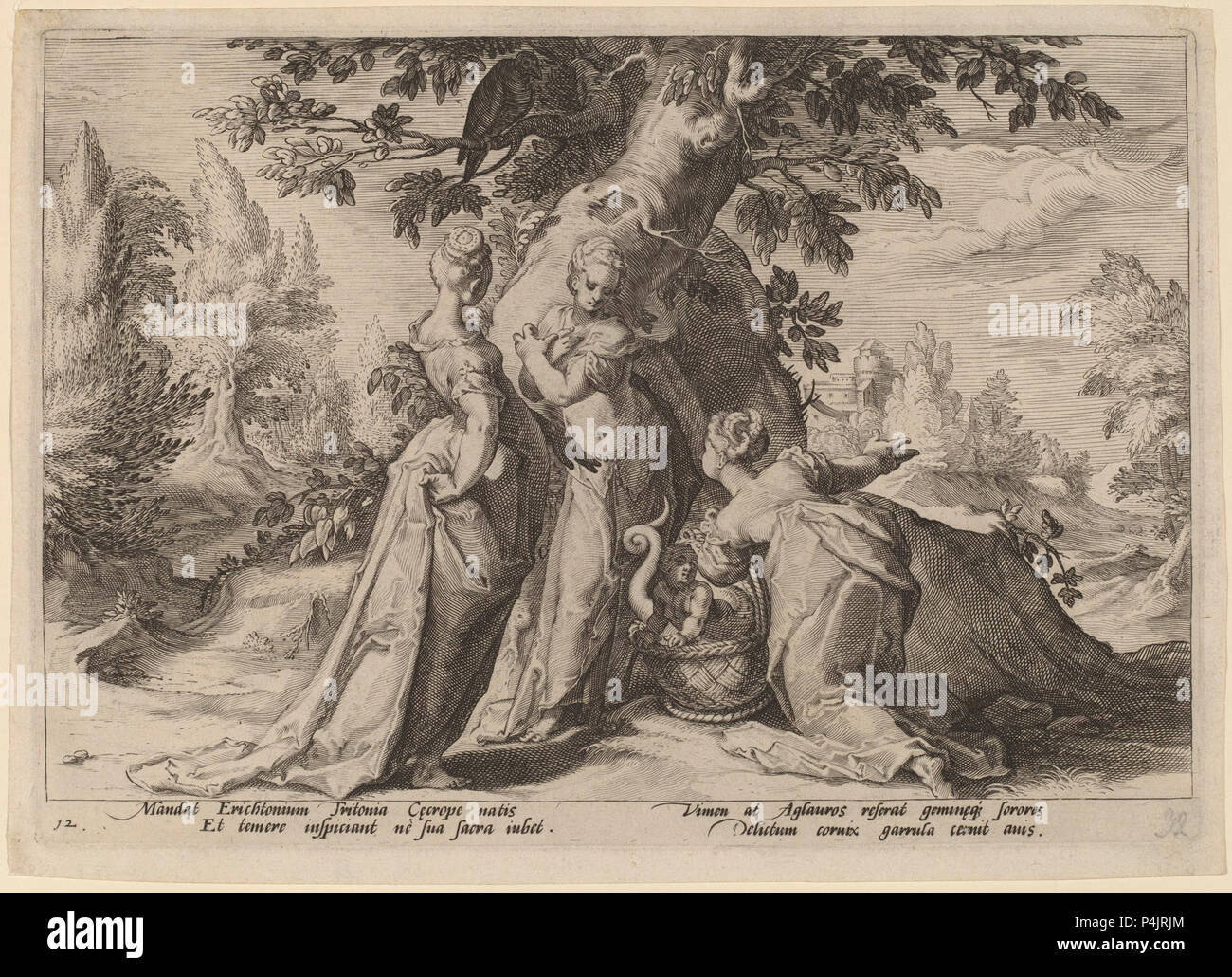 1590. The Daughters of Cecrops - etching - 17.8 x 25.5 cm - Washington ...