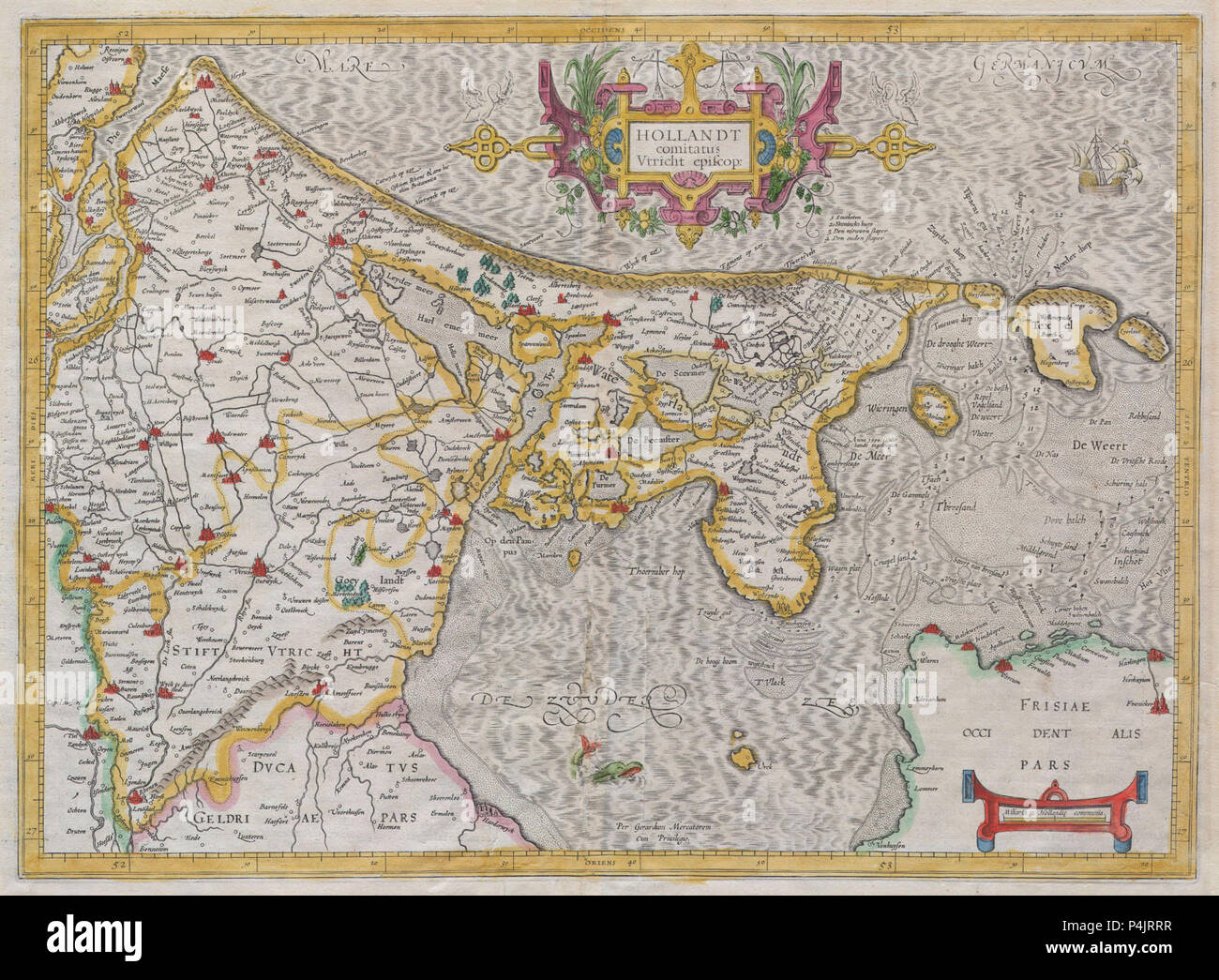 1606 Mercator Map of Holland ( Netherlands ) - Geographicus - Hollandt ...