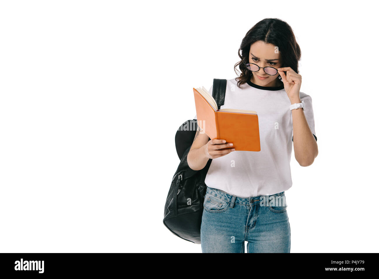 African teen girl studying reading Cut Out Stock Images & Pictures - Alamy