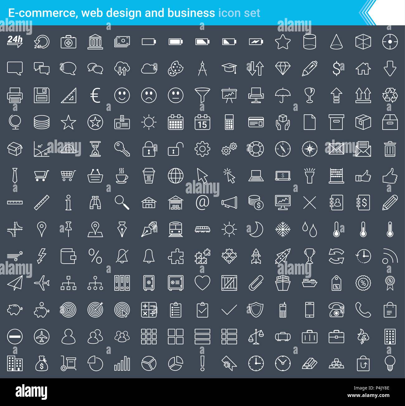 Business, e-commerce, web and shopping icons set in modern style ...