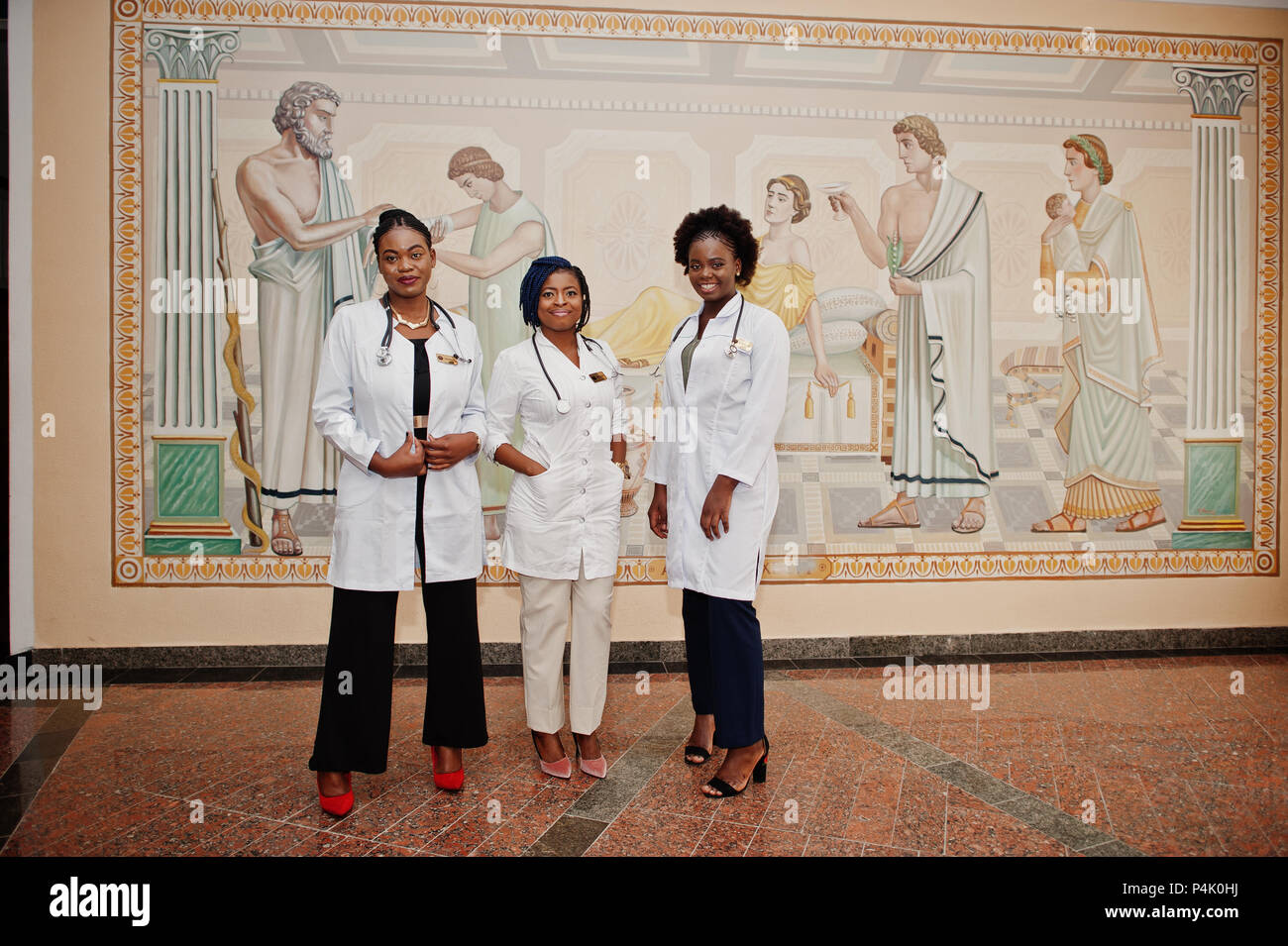 Group of african doctors students inside medical university Stock Photo ...