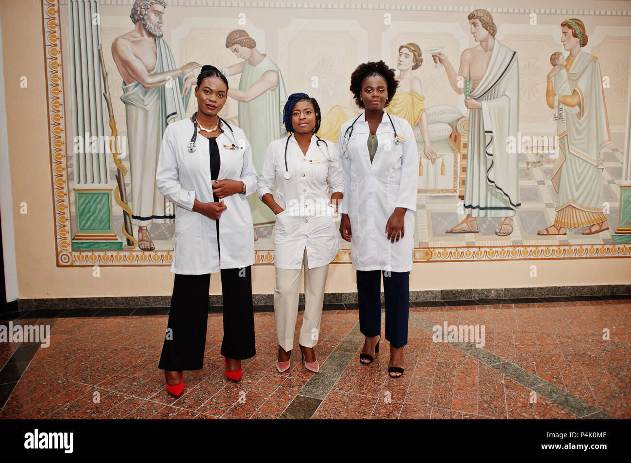 Group of african doctors students inside medical university Stock Photo ...