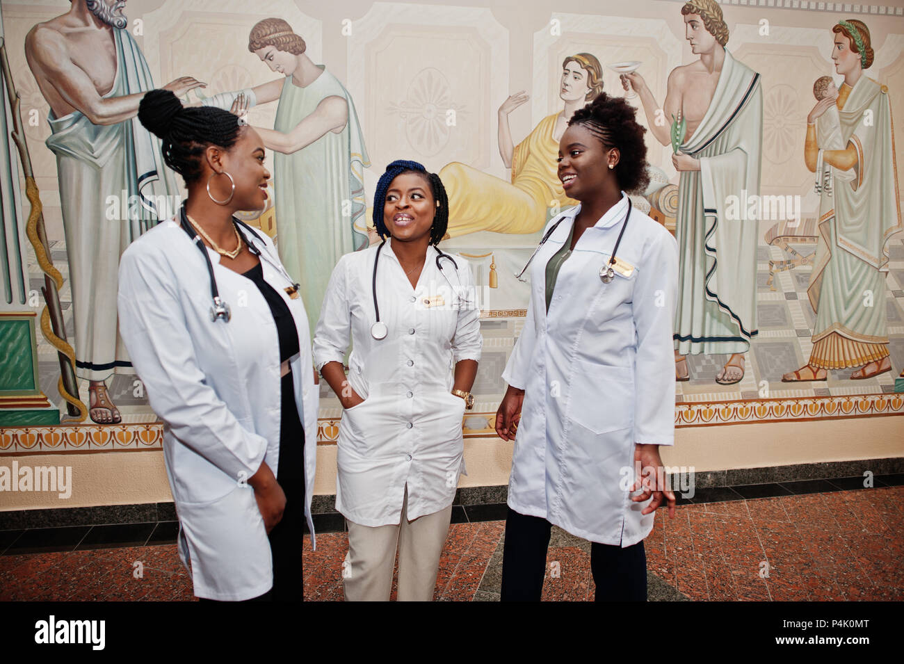 Group of african doctors students inside medical university Stock Photo ...