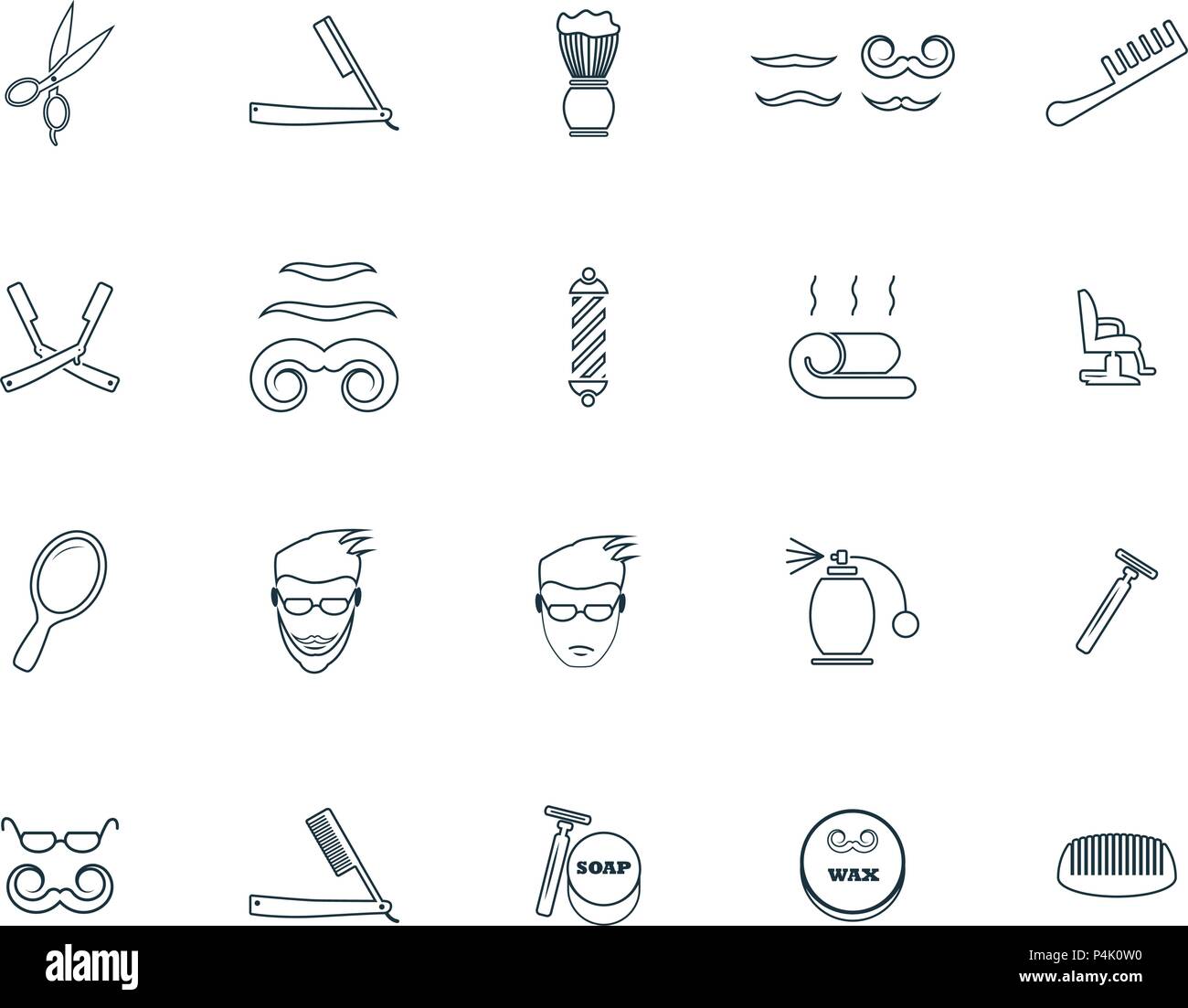 Barbershop icons set. Premium quality symbol collection. Barbershop ...