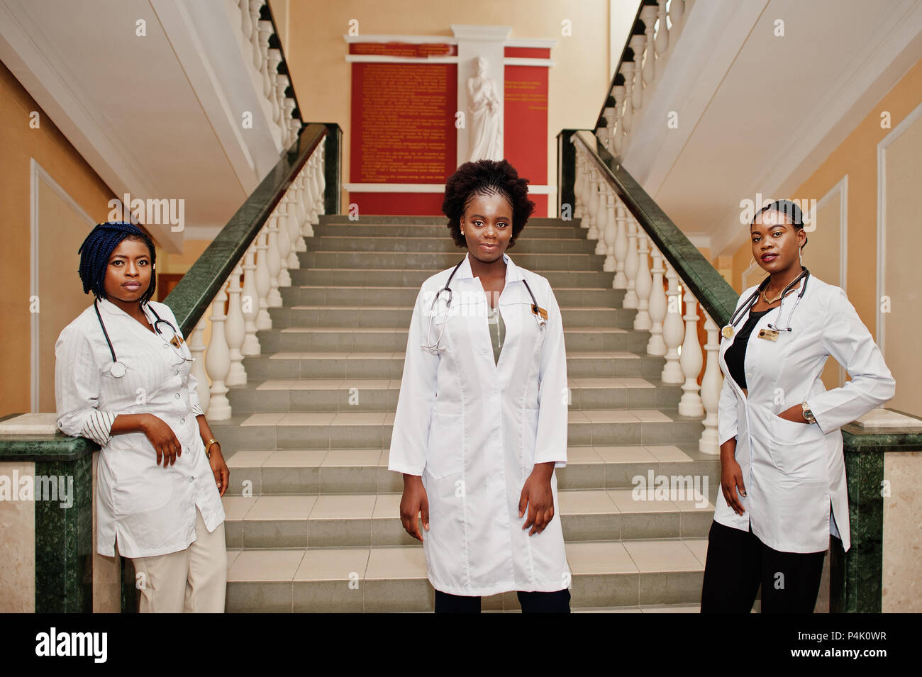 Group of african doctors students inside medical university Stock Photo ...