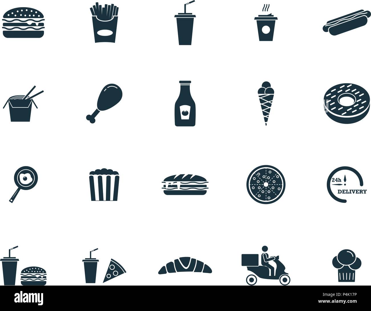 Fastfood icons set. Premium quality symbol collection. Fastfood icon ...