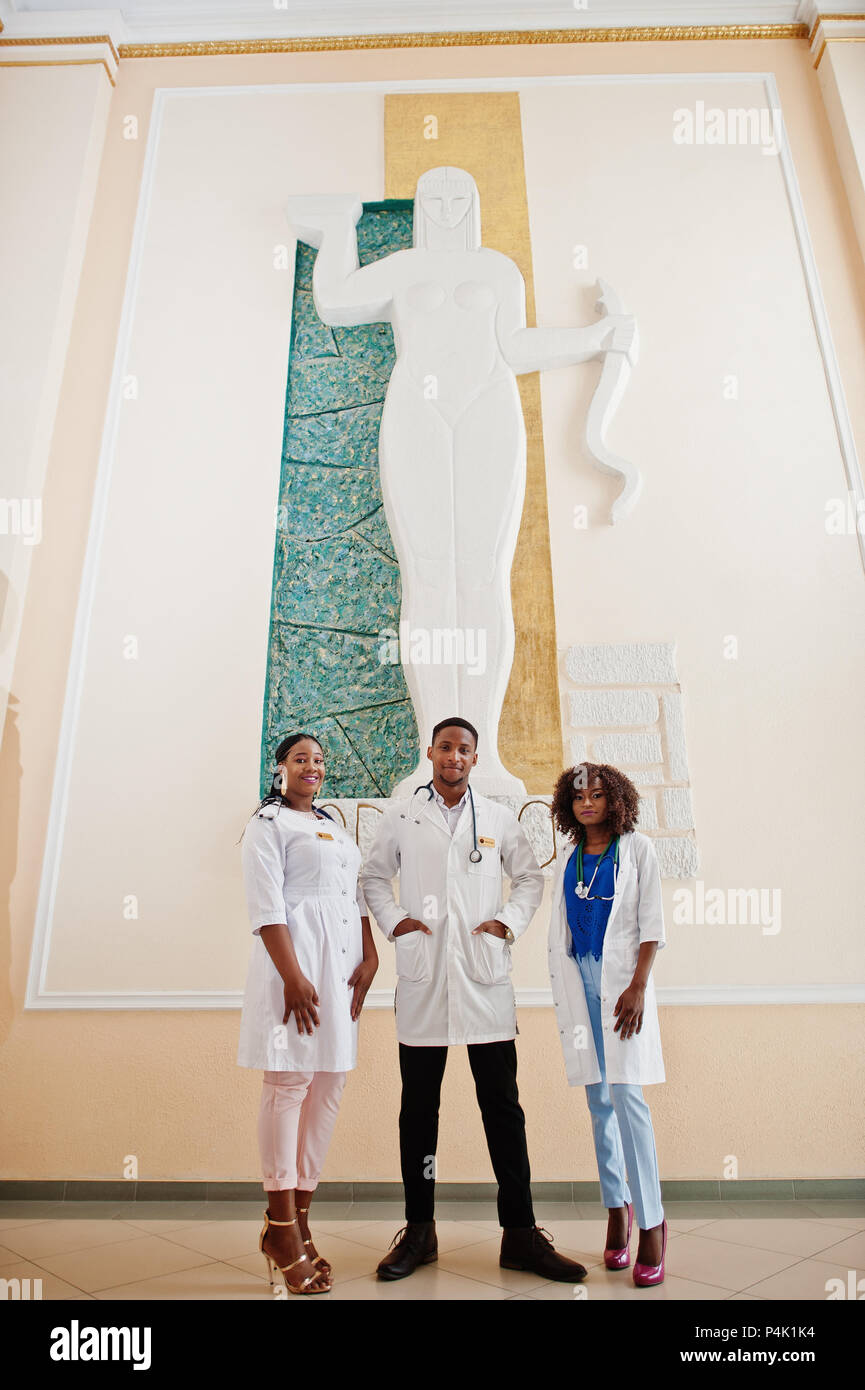 Group of african doctors students inside medical university Stock Photo ...