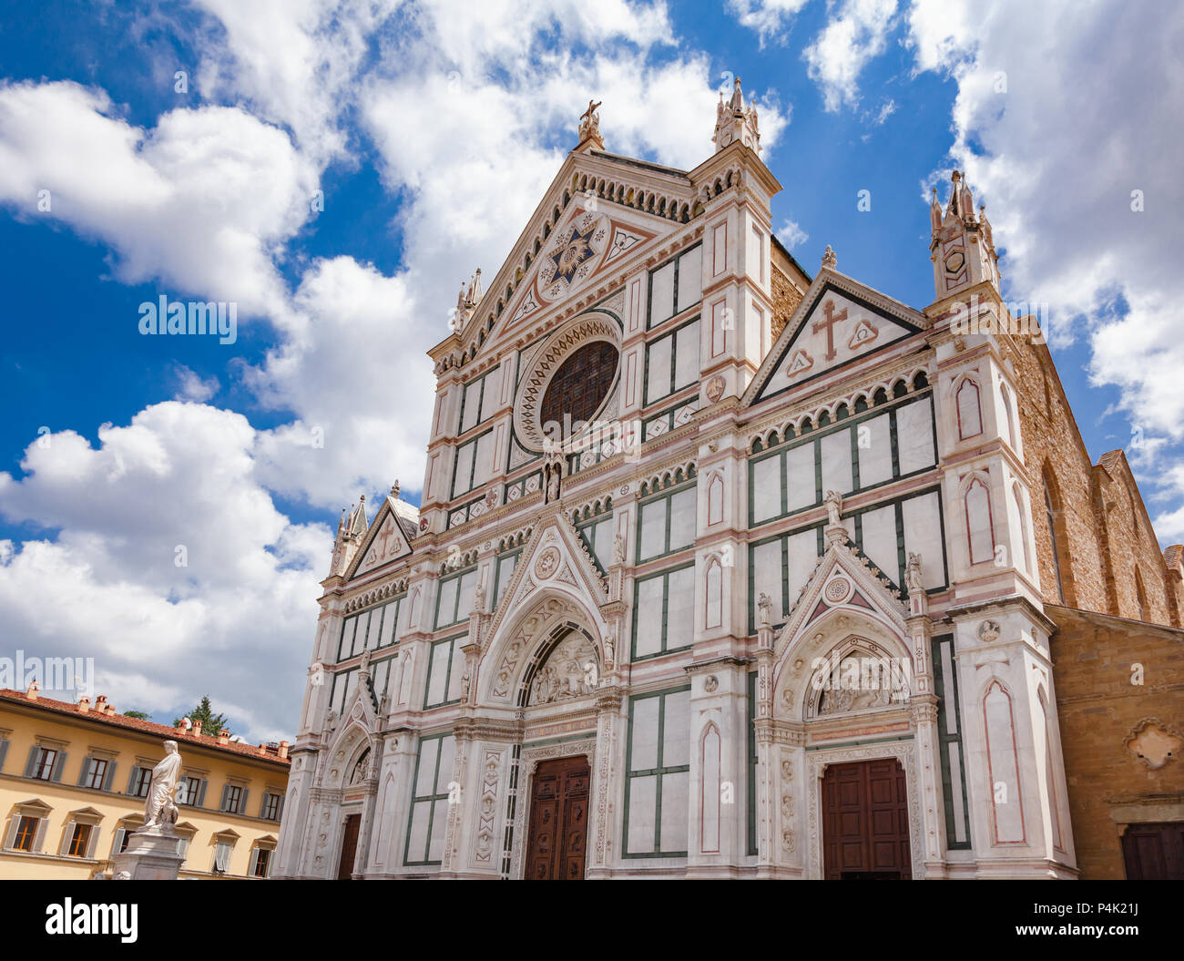 Ornate facade of the Basilica di Santa Croce (Basilica of the Holy ...