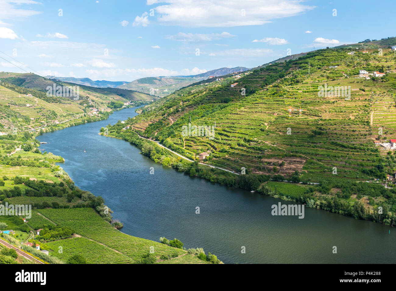 Landscape of the Douro river regionin Portugal - Vineyards Stock Photo ...