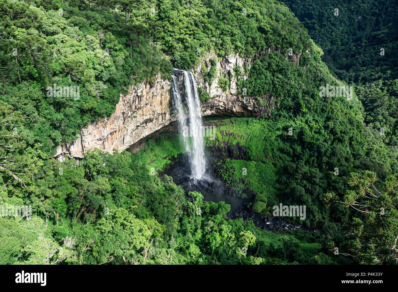Caracol State Park waterfall city Canela Brazil landscape Stock Photo ...