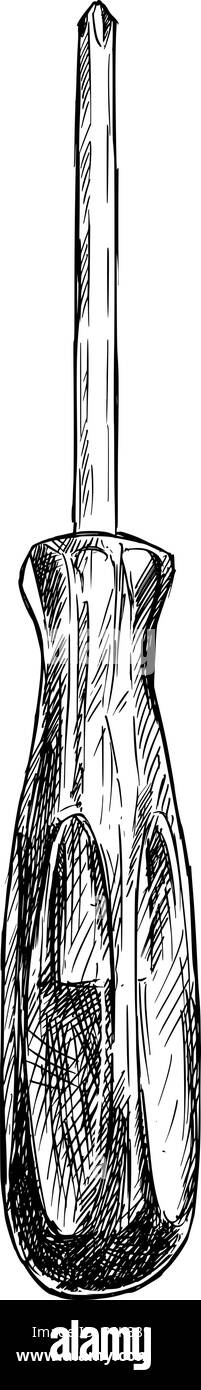 Vector Artistic Drawing Illustration of Screwdriver Stock Vector Image ...