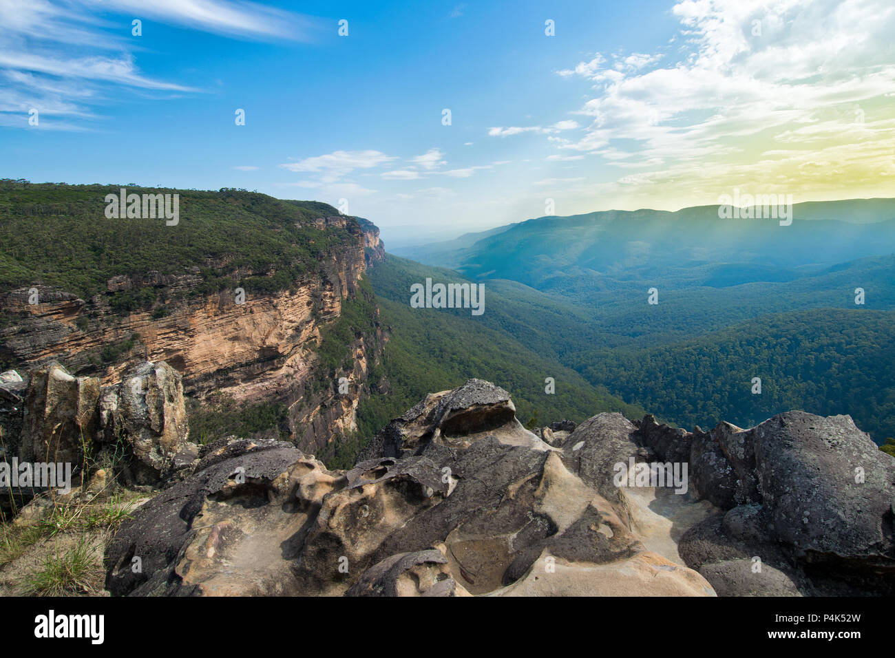 Lookout over Jamison Valley. Blue Mountains in Australia Stock Photo ...