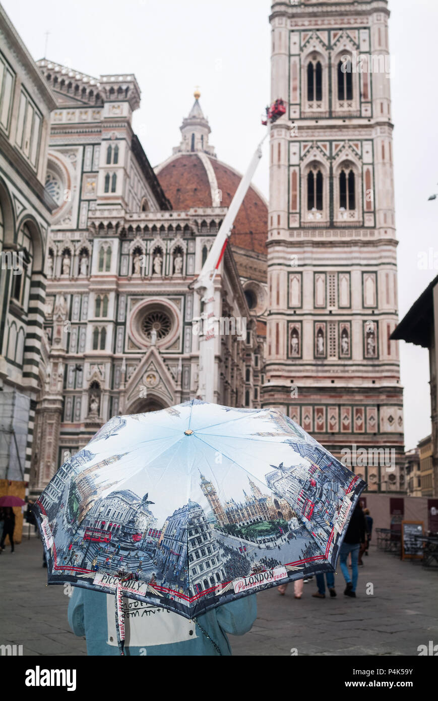 Florence, Italy - circa Spring 2018 - Tourist visiting Santa Maria del ...