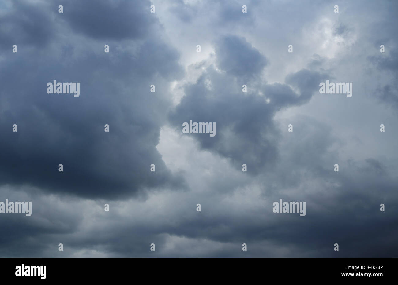 Dramatic thunderclouds over horizon, dark, gray. Stormy sky, rain Stock ...