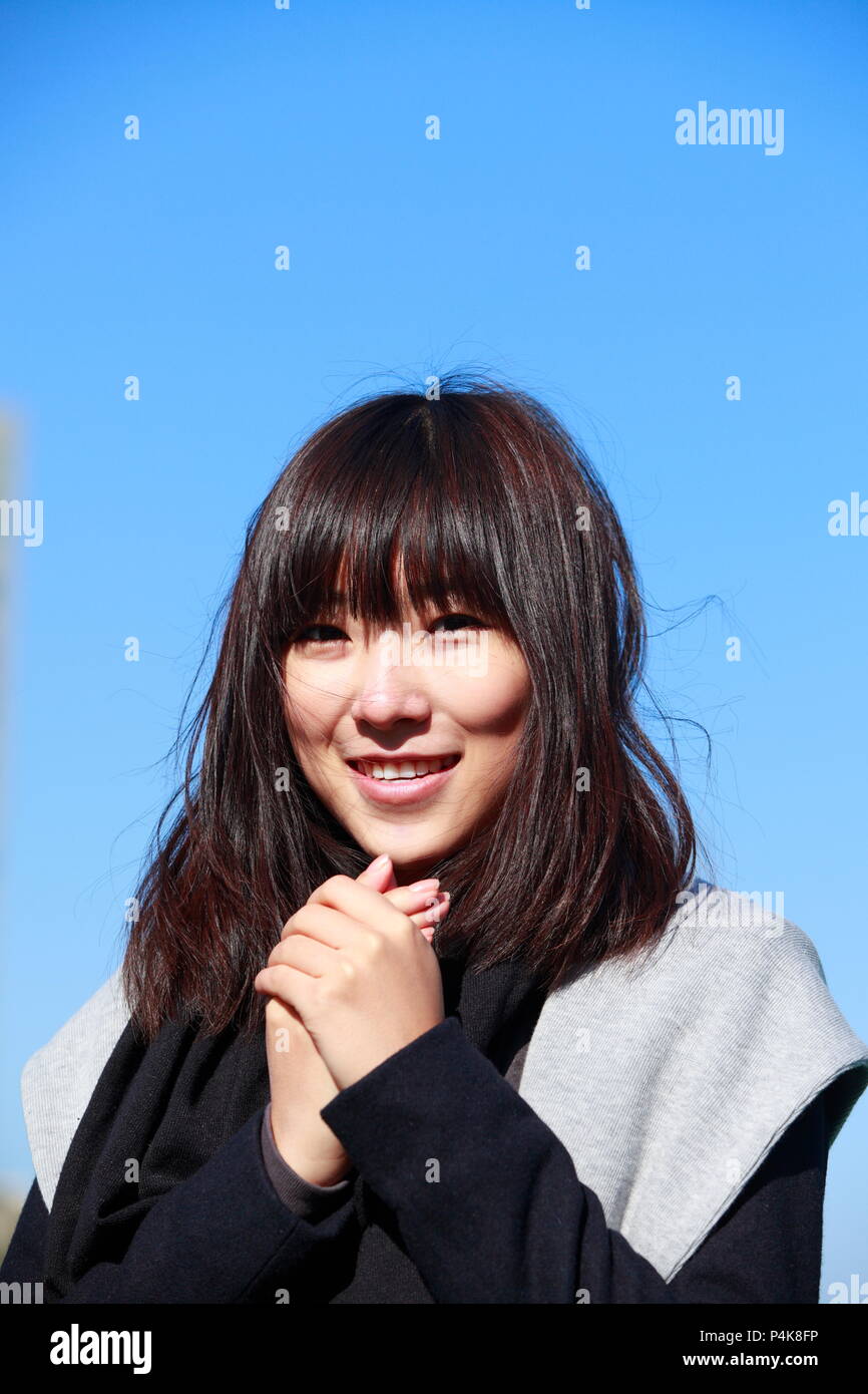 pretty asian college girl portrait Stock Photo - Alamy