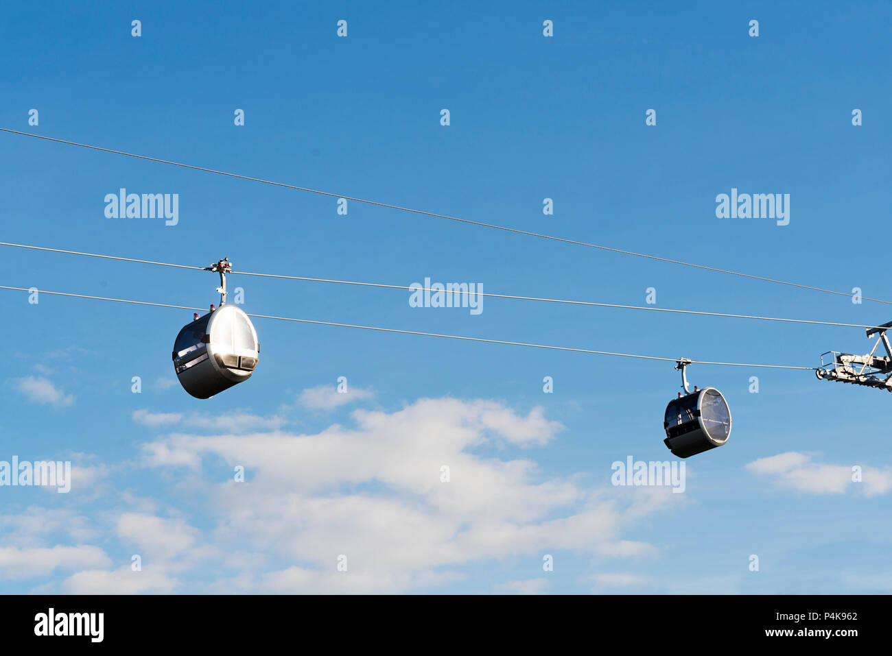 the cable car passes over the Moscow river, connects the observation ...